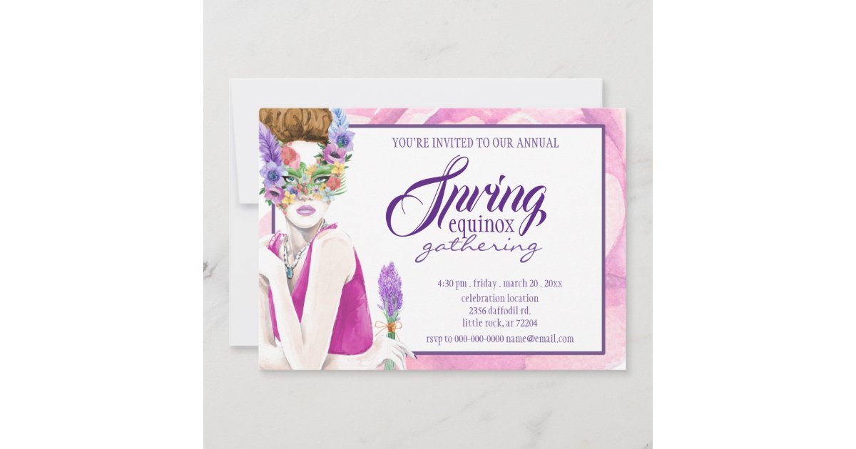 Spring Equinox Flower Maiden Party Invitation | Zazzle