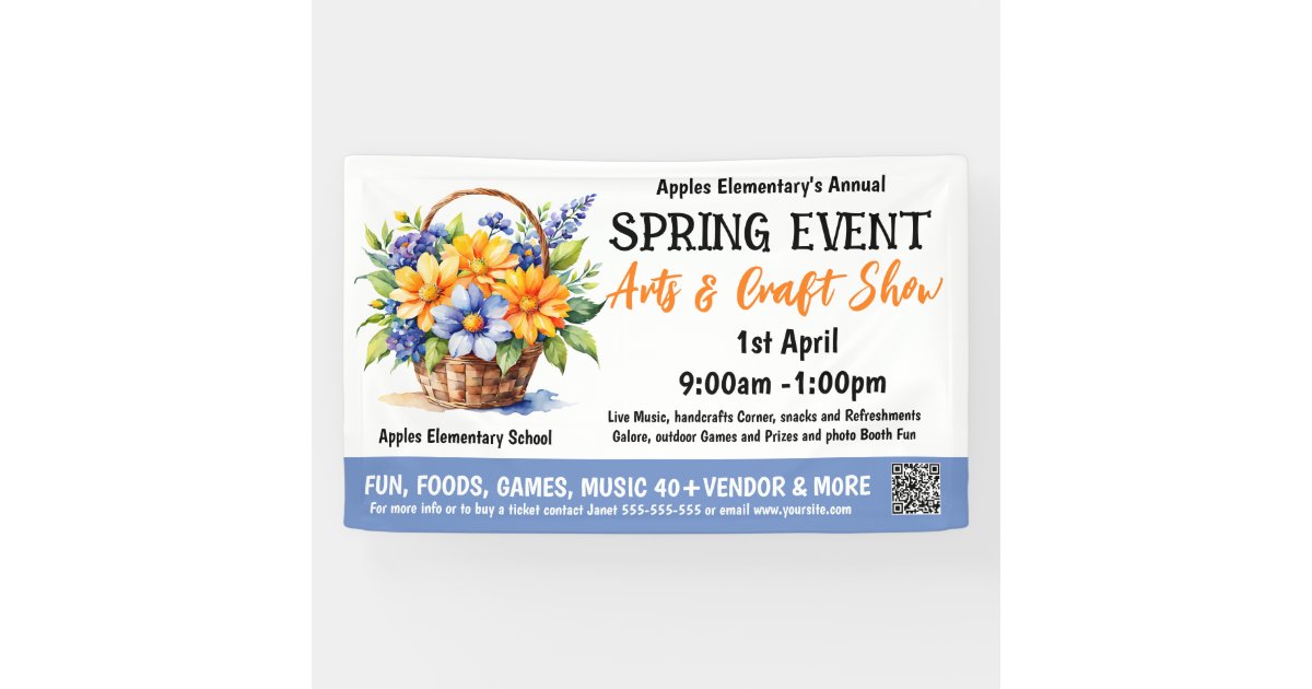 Spring Event fling PTO PTA Church Banner | Zazzle
