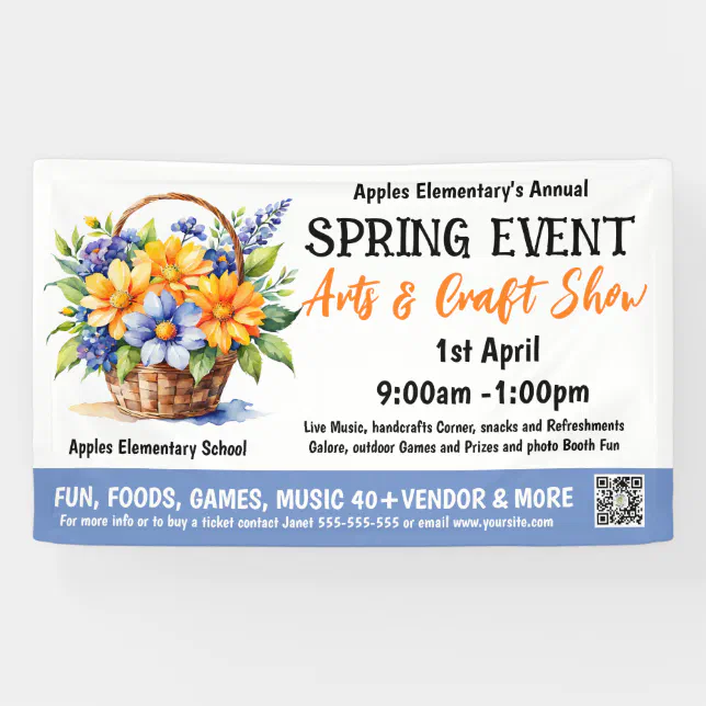 Spring Event fling PTO PTA Church Banner | Zazzle