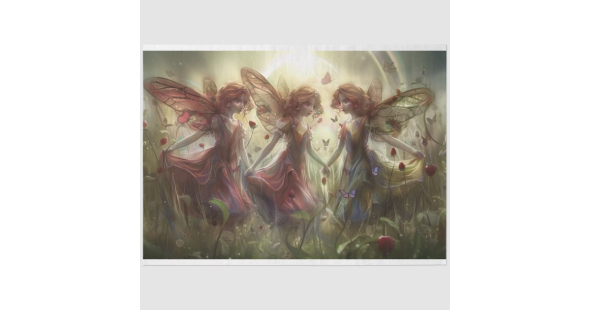 Spring Fairy Tale Fairies Decoupage Tissue Paper | Zazzle