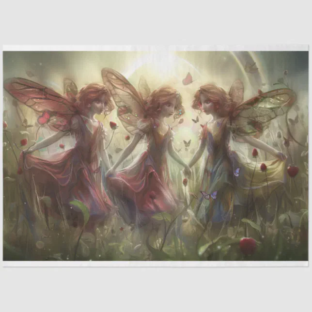 Spring Fairy Tale Fairies Decoupage Tissue Paper | Zazzle