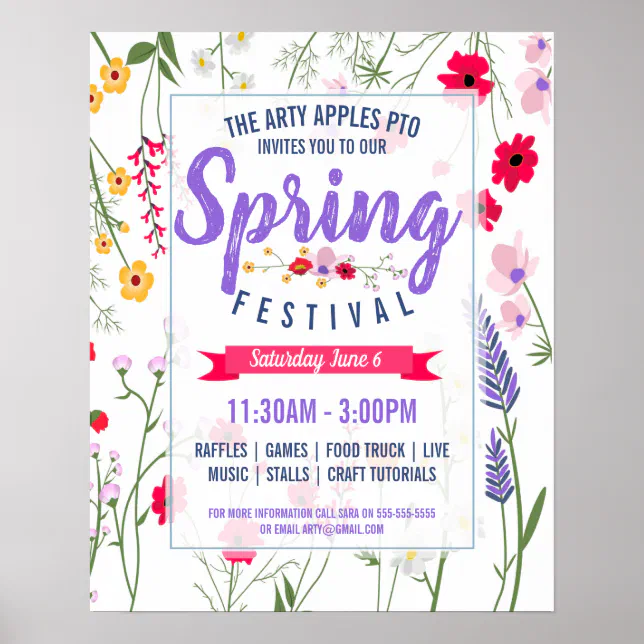 Spring festival Fling Flyer Spring Break poster | Zazzle