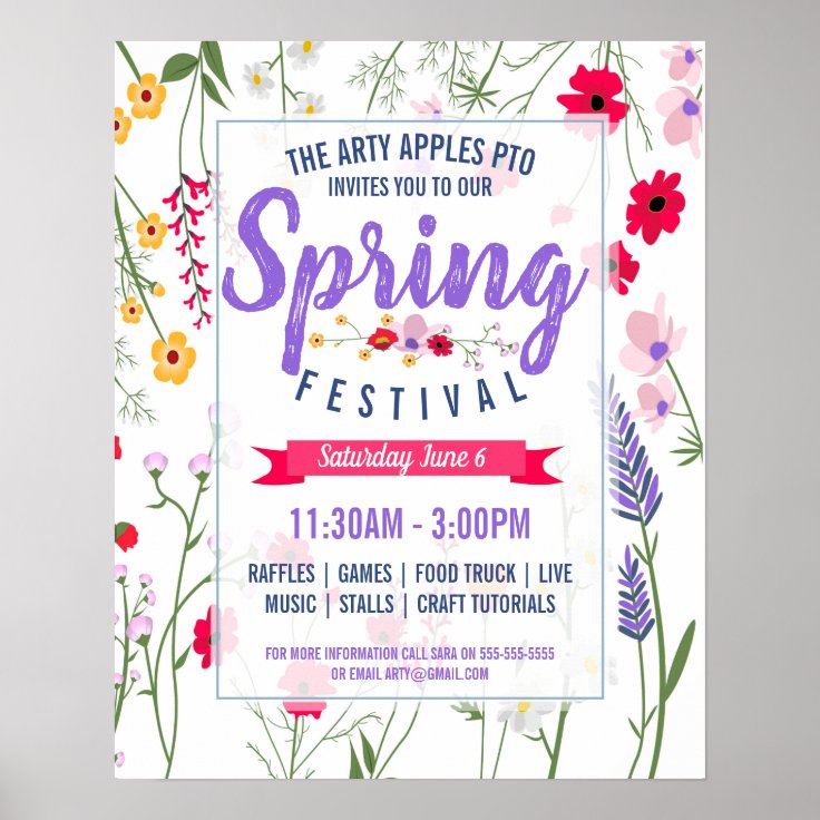 Spring festival Fling Flyer Spring Break poster | Zazzle