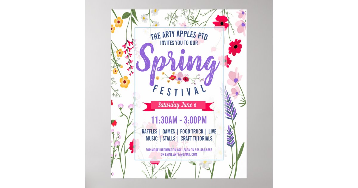 Spring festival Fling Flyer Spring Break poster | Zazzle