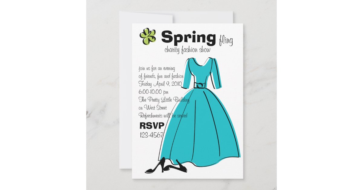 Spring Fling Fashion Illustration Invitation | Zazzle