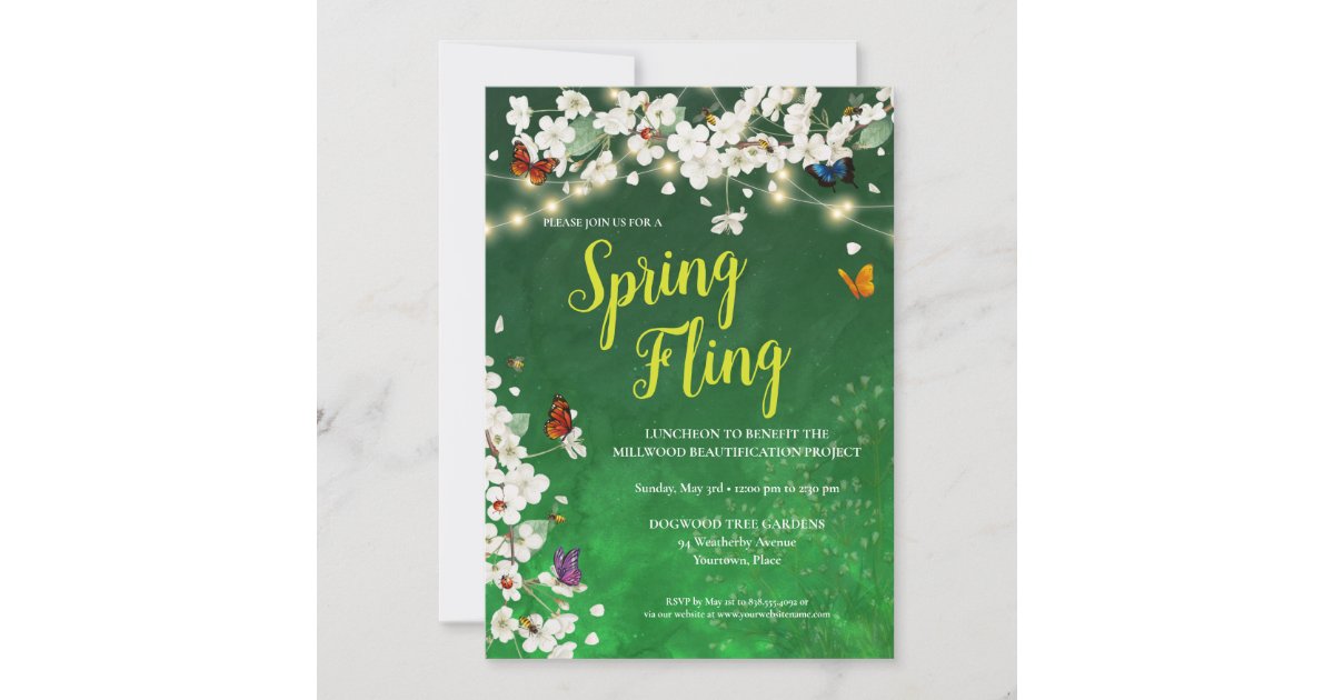 Spring Fling Garden Party Celebration Invitation | Zazzle