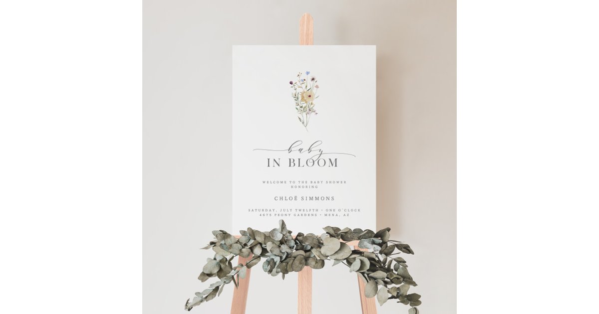 Spring Floral Baby in Bloom Baby Shower | Foam Board | Zazzle