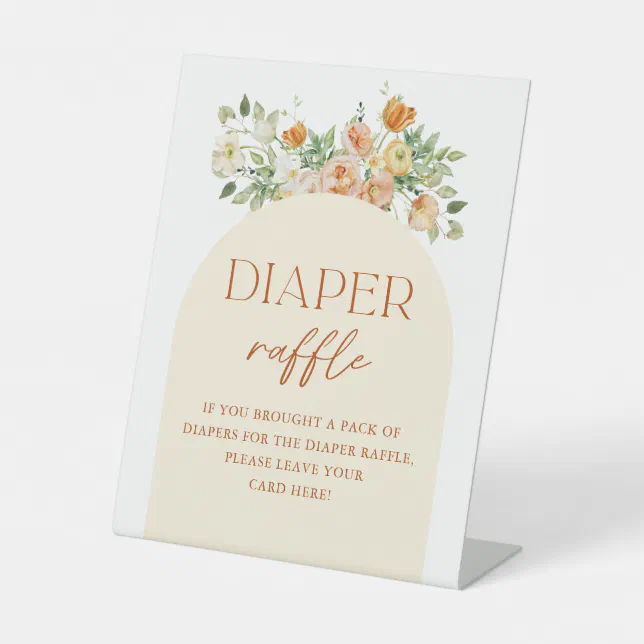 Spring Floral Baby Shower Diaper Raffle Sign | Zazzle