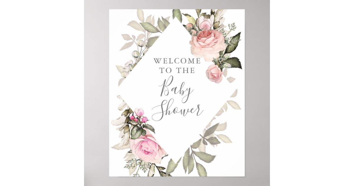 Spring Floral Baby Shower Sign | Zazzle