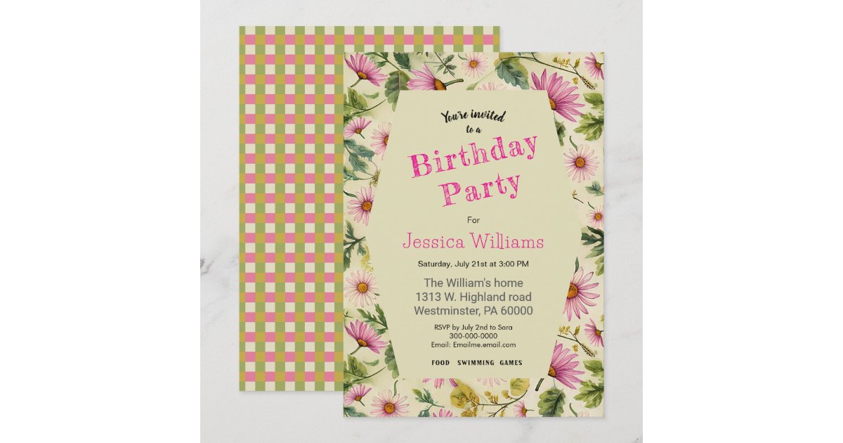 Spring Floral Birthday Invitation | Zazzle