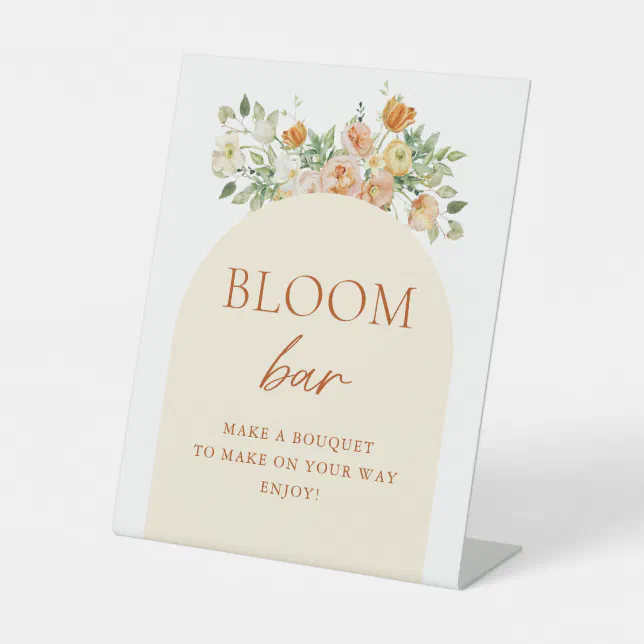Spring Floral Bridal Shower Flower Bloom Bar Sign | Zazzle