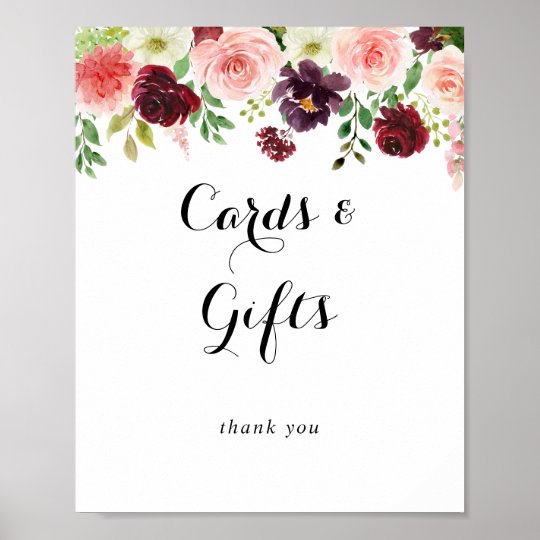 Spring Floral Calligraphy Cards and Gifts Sign | Zazzle.com