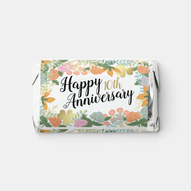Spring Floral Clover Happy 10th Anniversary Hershey's Miniatures | Zazzle