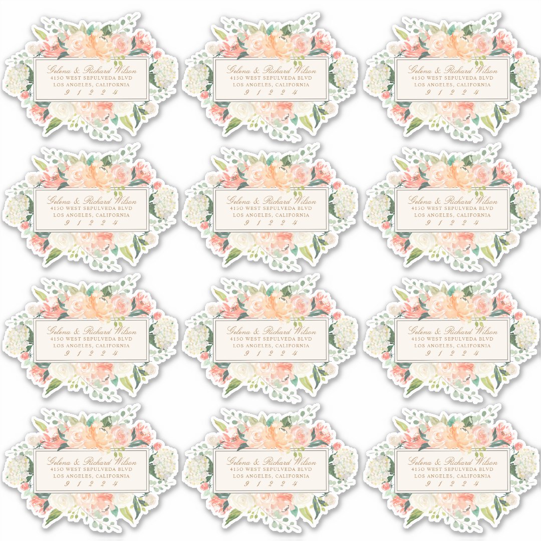 Spring Floral Couple Return Address Labels | Zazzle