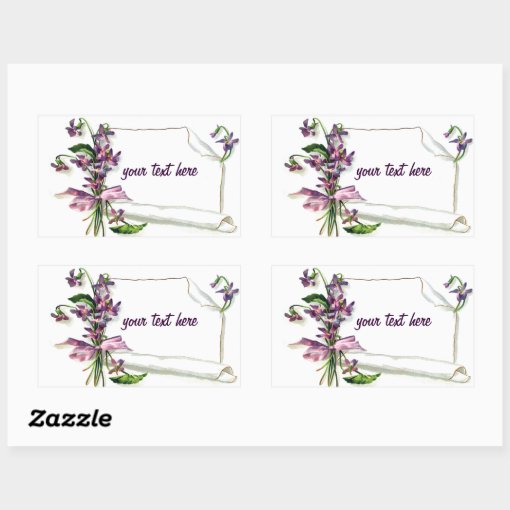 Spring Floral Custom design Rectangular Sticker | Zazzle