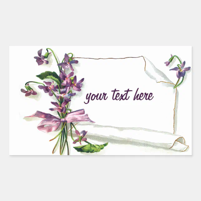 Spring Floral Custom design Rectangular Sticker | Zazzle