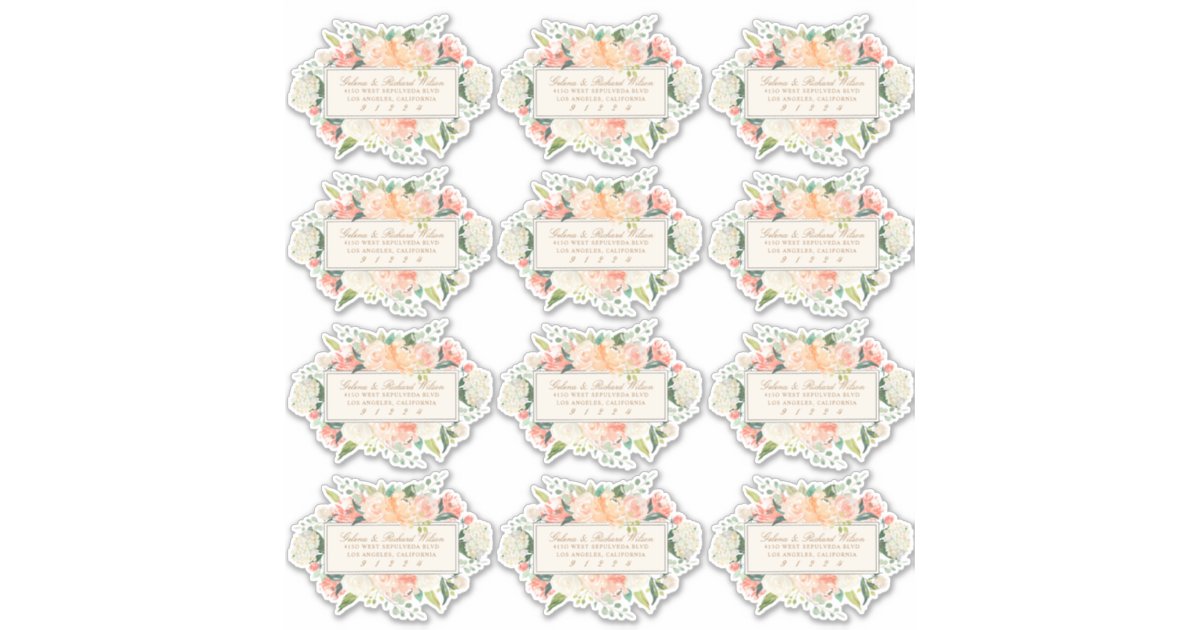 Spring Floral Deliver to Guest Address Labels | Zazzle