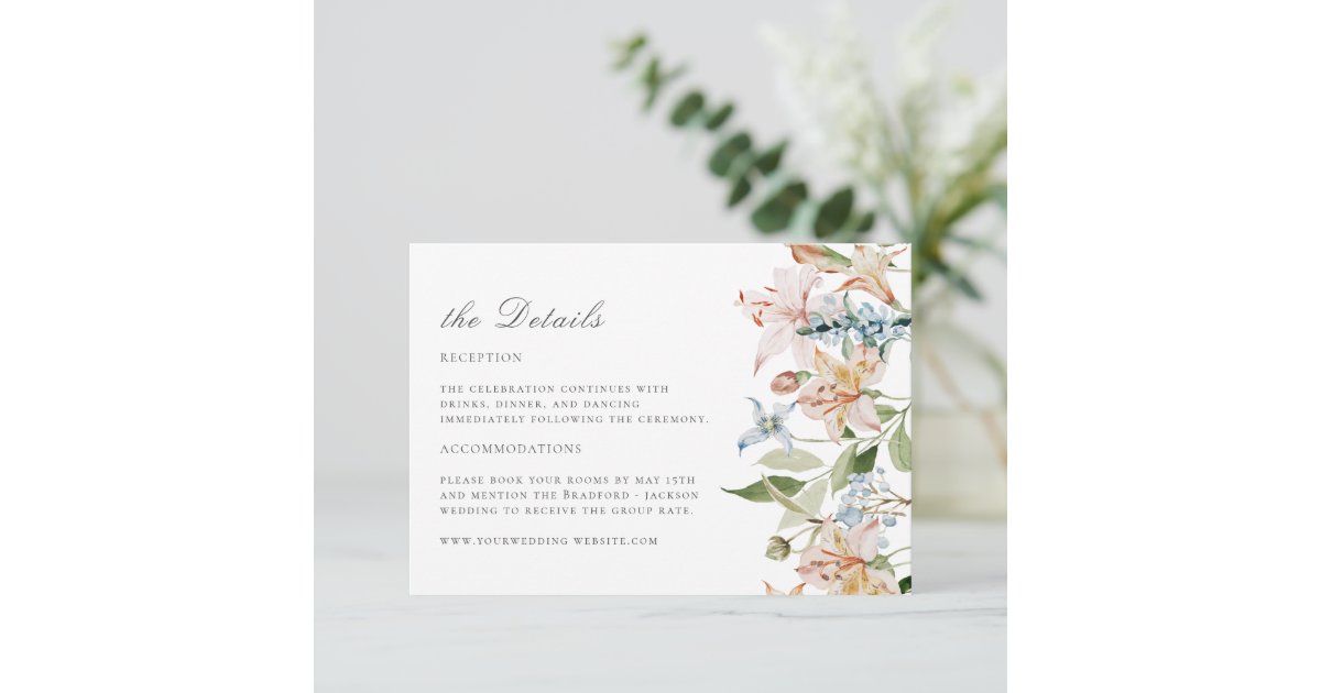 Spring Floral Enclosure Card | Zazzle