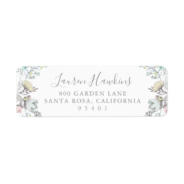 Spring Floral | Return Address Label | Zazzle