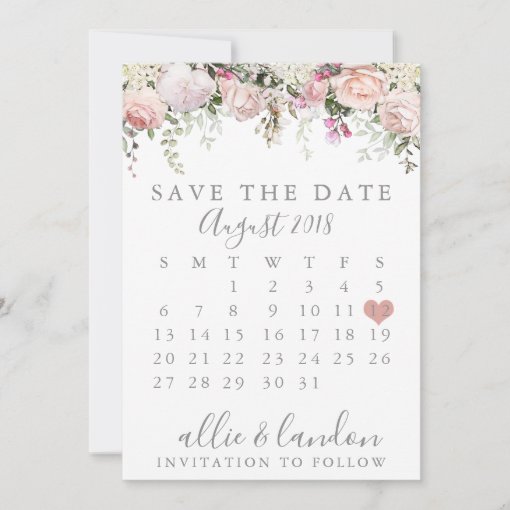 Spring Floral Save The Date Calendar | Zazzle