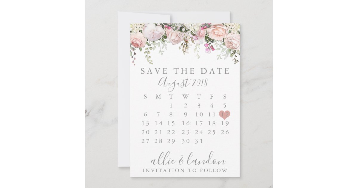 Spring Floral Save The Date Calendar | Zazzle