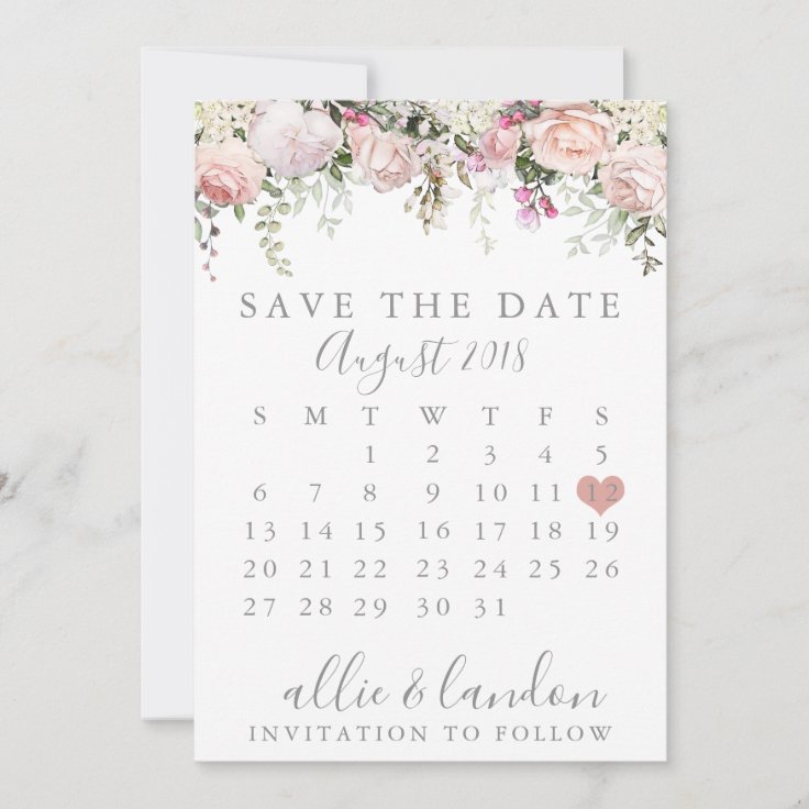 Spring Floral Save The Date Calendar | Zazzle