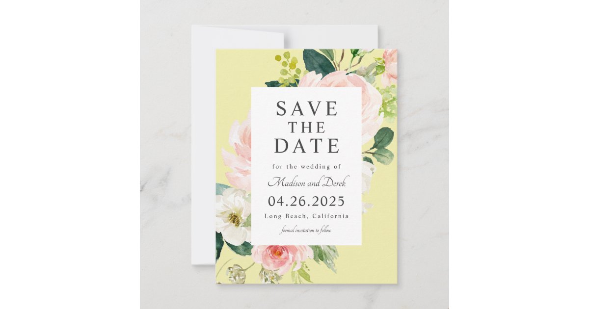 Spring Floral Save the Date with Your Photo | Zazzle