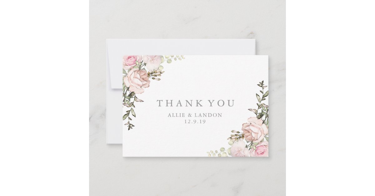 Spring Floral Thank You Card | Zazzle
