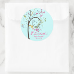 Spring Floral Tree Baby Shower Sticker | Zazzle