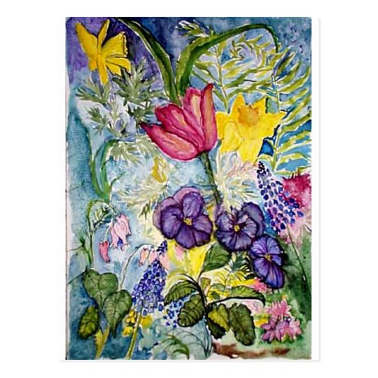 Spring Floral Watercolor Postcard | Zazzle.com