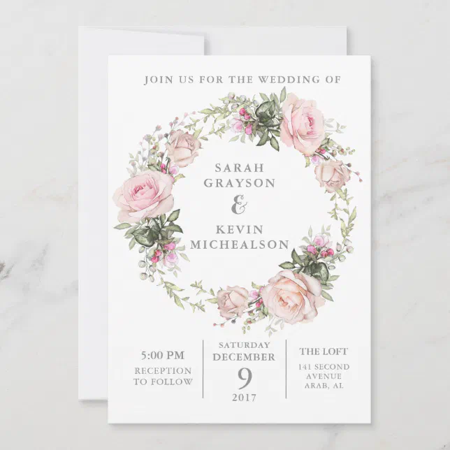 Spring Floral Watercolor Wedding Invitation | Zazzle