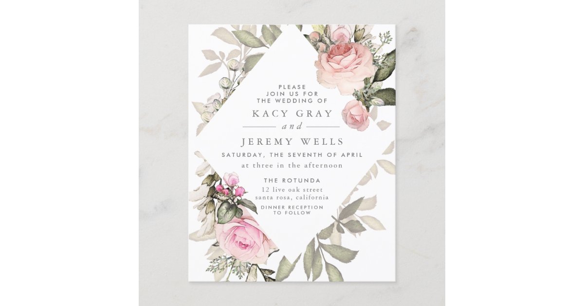 Spring Floral Wedding Invitation | Zazzle