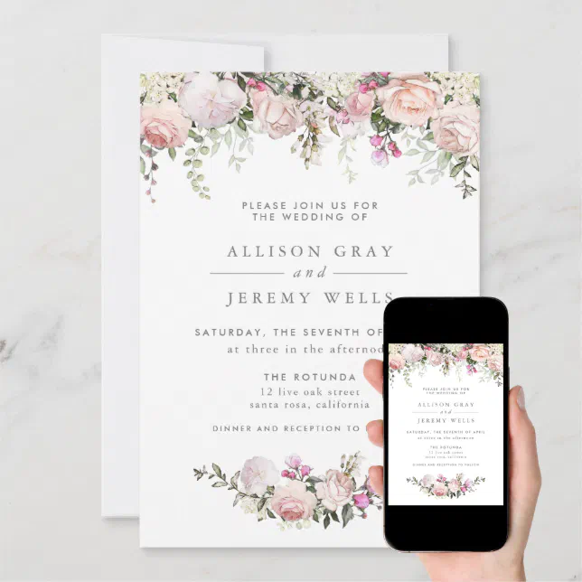 Spring Floral Wedding Invitation | Zazzle