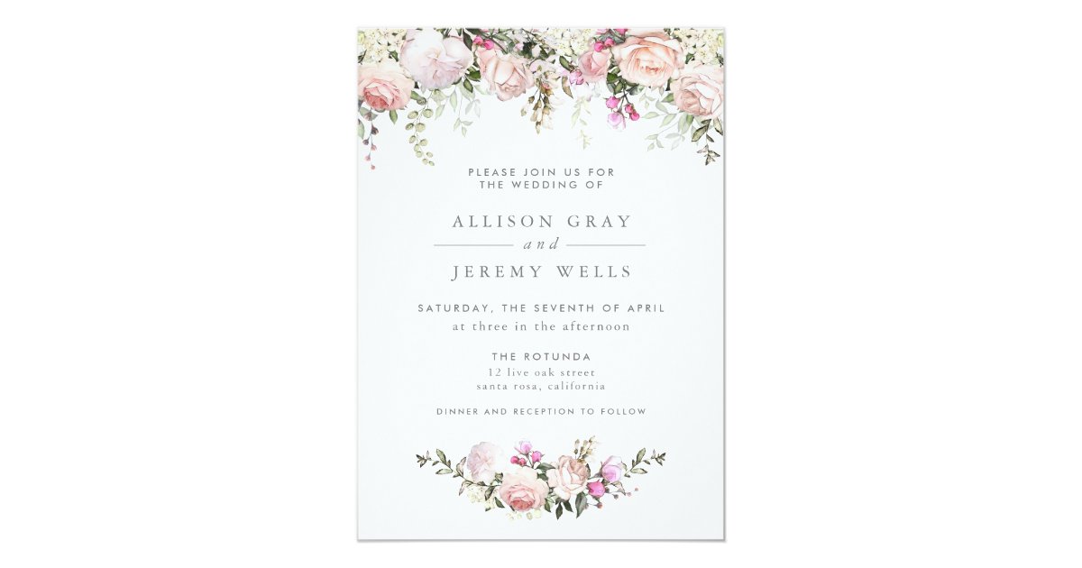 Spring Floral Wedding Invitation | Zazzle.com