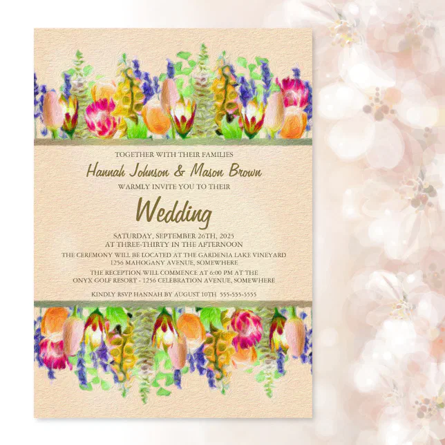 Spring Floral Wedding Invitation | Zazzle