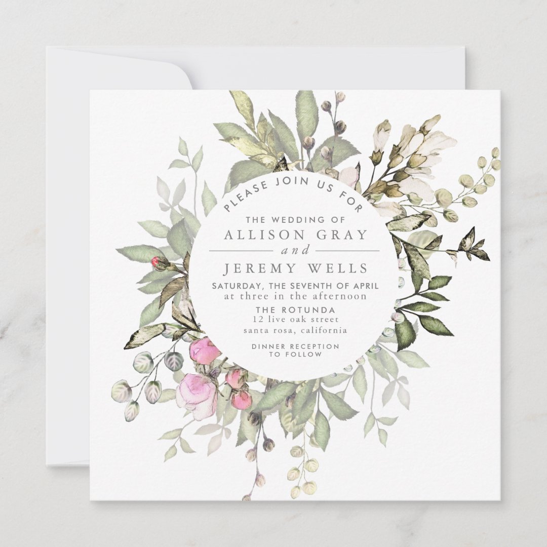 Spring Floral Wedding Invitation | Zazzle