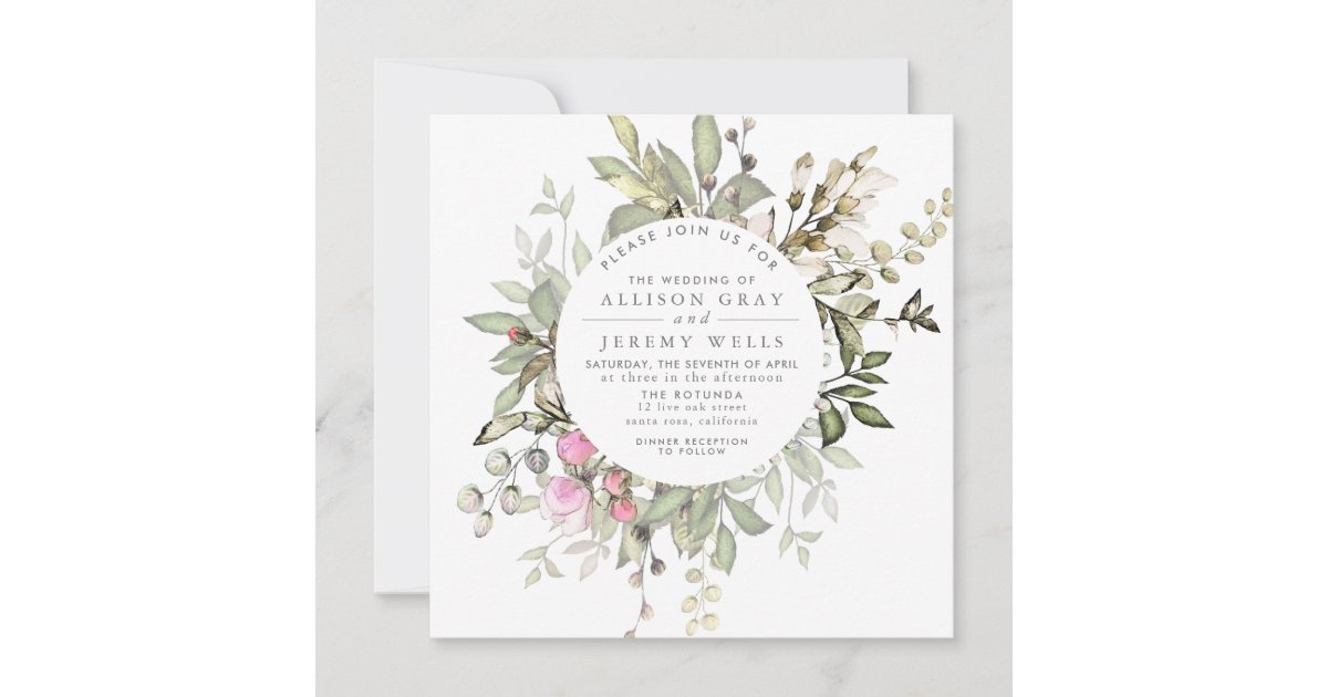 Spring Floral Wedding Invitation | Zazzle