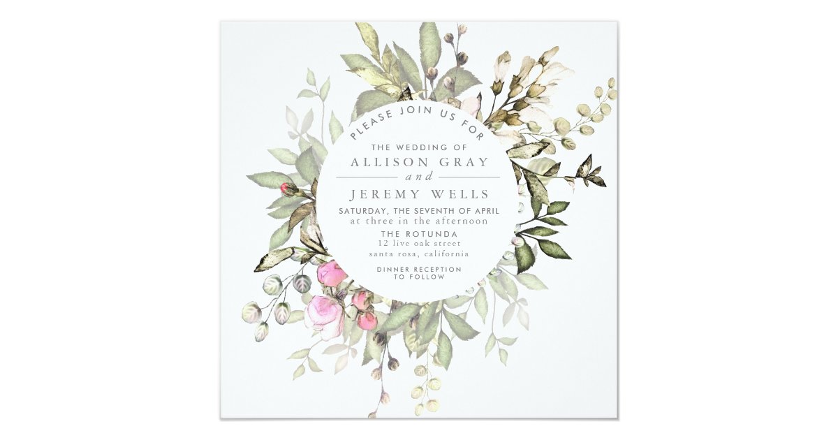 Spring Floral Wedding Invitation | Zazzle.com