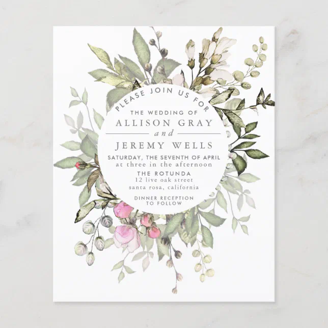 Spring Floral Wedding Invitation Flyer | Zazzle