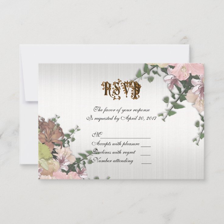 Spring floral wedding RSVP card | Zazzle