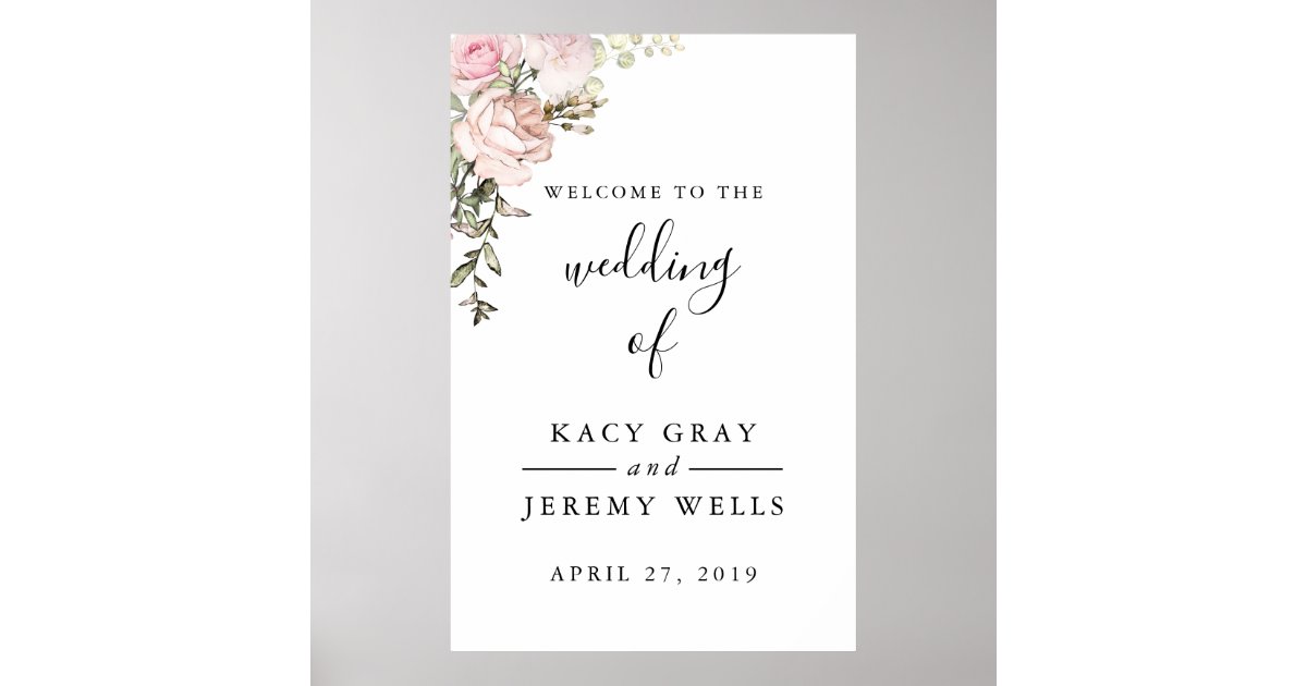 Spring Floral Wedding Sign | Zazzle