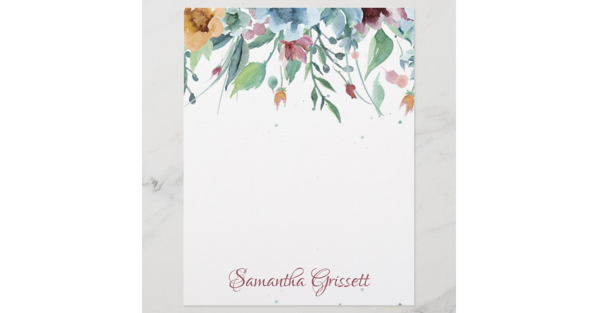 Spring Florals Letterhead | Zazzle