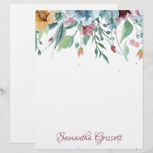 Spring Florals Letterhead | Zazzle
