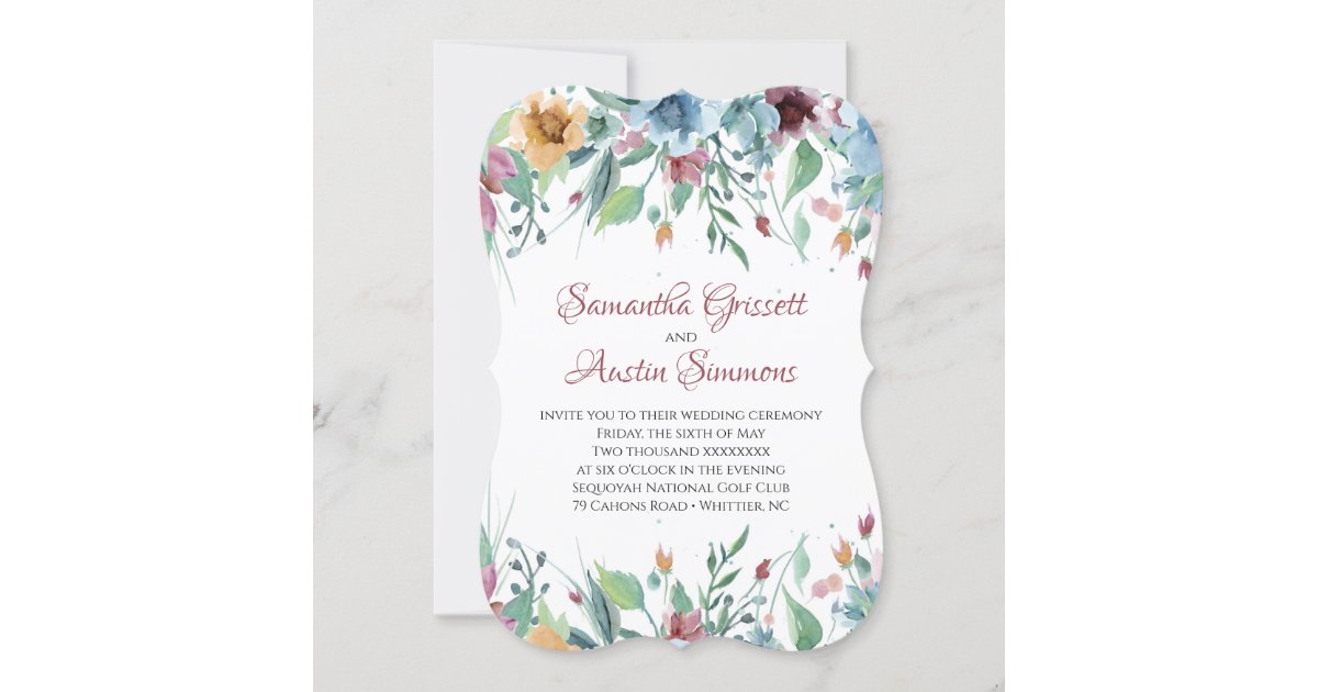 Spring Florals Wedding Invitation | Zazzle