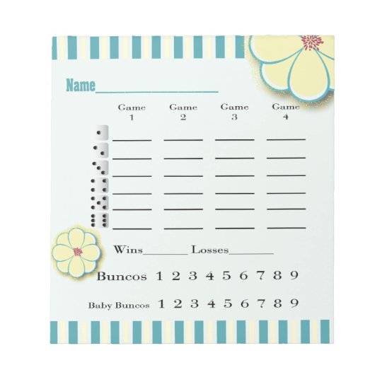 Spring Flower Bunco Score Sheet Pad Zazzle