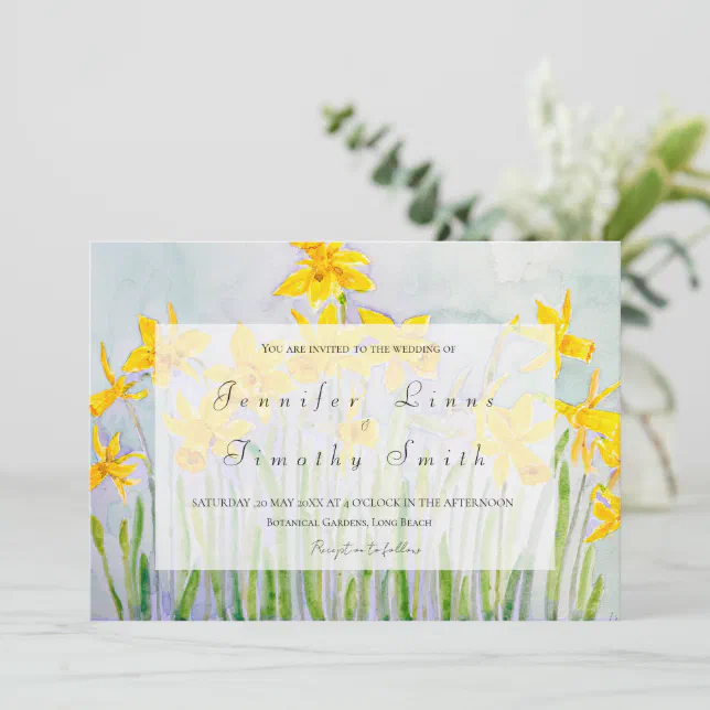 spring flower daffodils wedding invitation | Zazzle