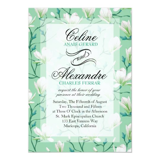 Spring Flower Garden Wedding | mint green Invitation | Zazzle.com