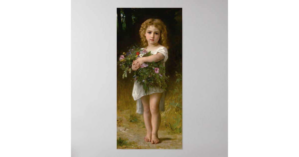 Spring flowers by William Bouguereau Poster | Zazzle