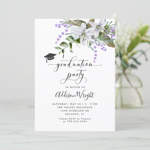 Spring Flowers Graduation Party Invitation | Zazzle