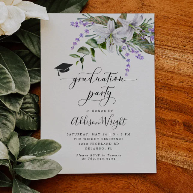 Spring Flowers Graduation Party Invitation | Zazzle